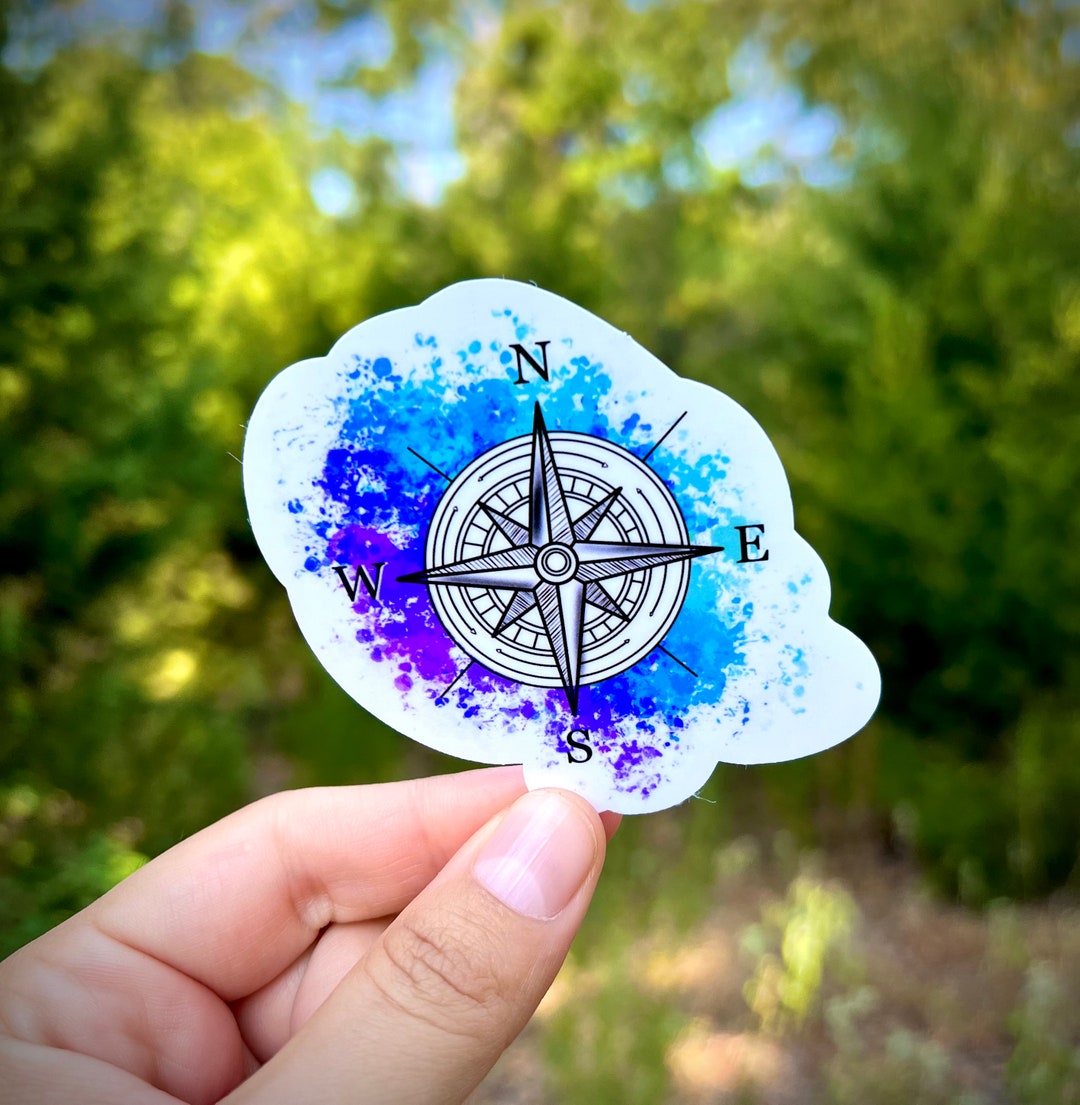 Compass Vinyl Sticker - Waterproof Decal for Laptops, Notebooks ...