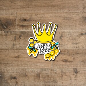 Queen Bee Sticker - Waterproof Vinyl Decal for Mirrors, Laptops ...