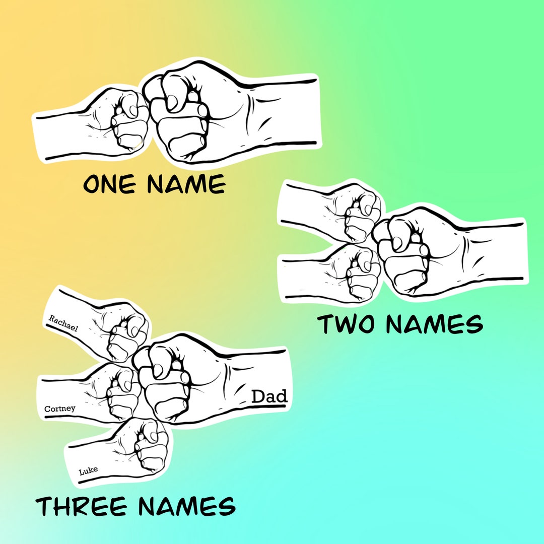 Personalized Fist Bump Sticker - Waterproof Vinyl Decal for Laptops ...