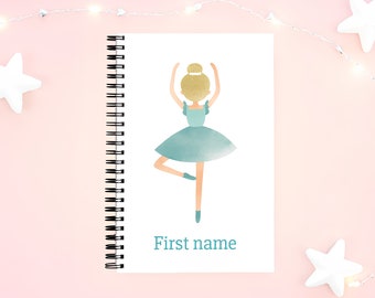 Personalised Ballerina Notebook Personalised Girls Notebook A5 Girls ...