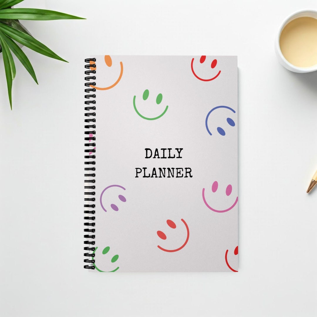 Smiley Undated Daily Planner 2025 Habit Tracking Goal Planning Daily ...