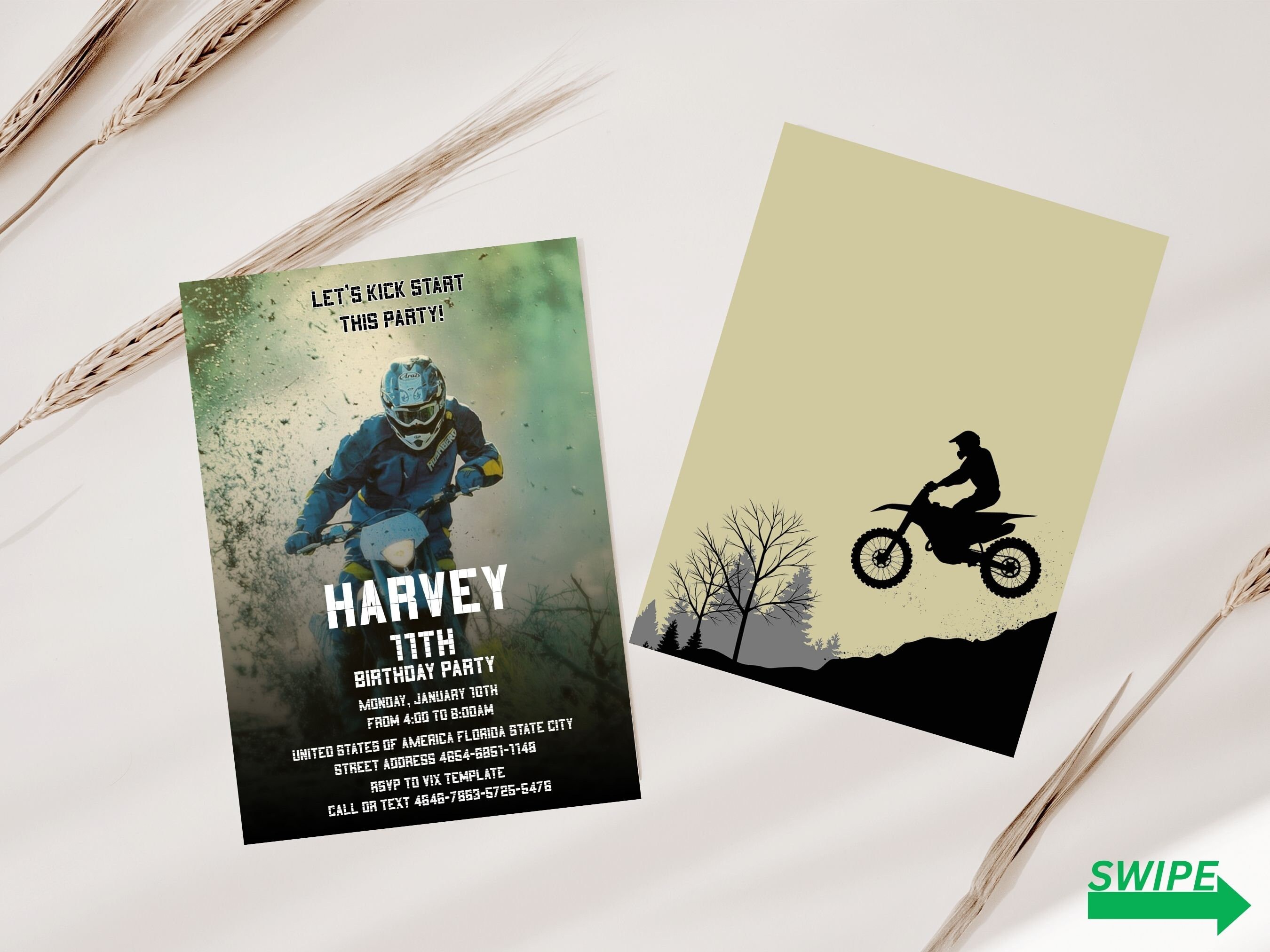 Motocross Birthday Invitation/ Dirt Bike Birthday Invitation/ Motocross ...