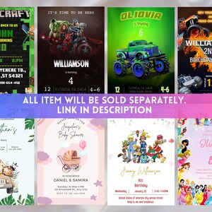 Minecraft Pool Party Birthday Invitation | Kids Birthday Invitation ...