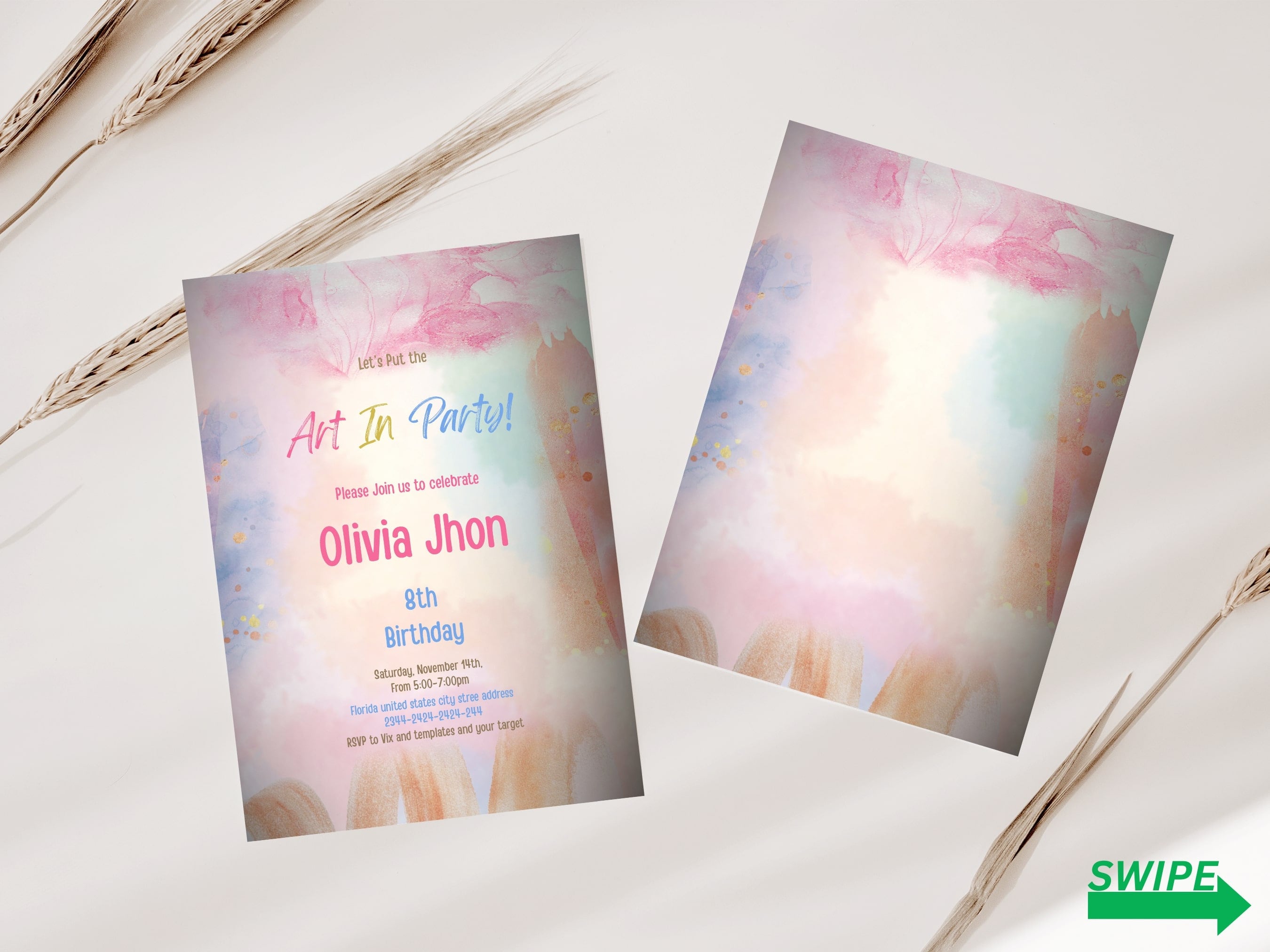 Painting Party Birthday Invitation, Painting Invitation, Painting Gift ...