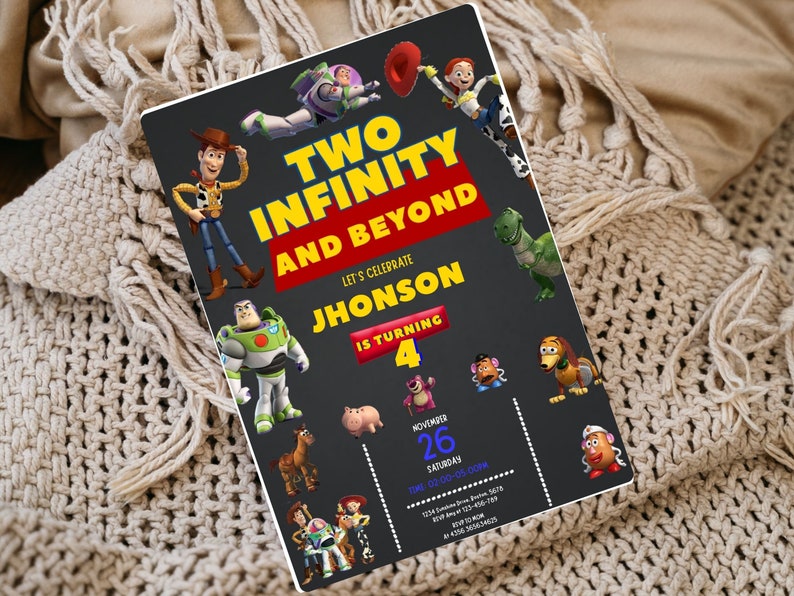 Editable Two Infinity and Beyond Birthday Invitation | 2nd Birthday Toy ...