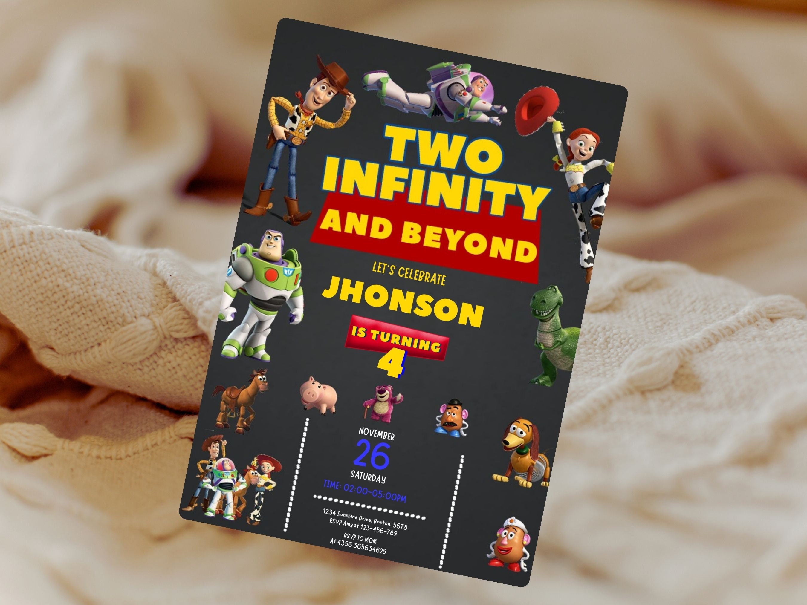 Editable Two Infinity and Beyond Birthday Invitation | 2nd Birthday Toy ...