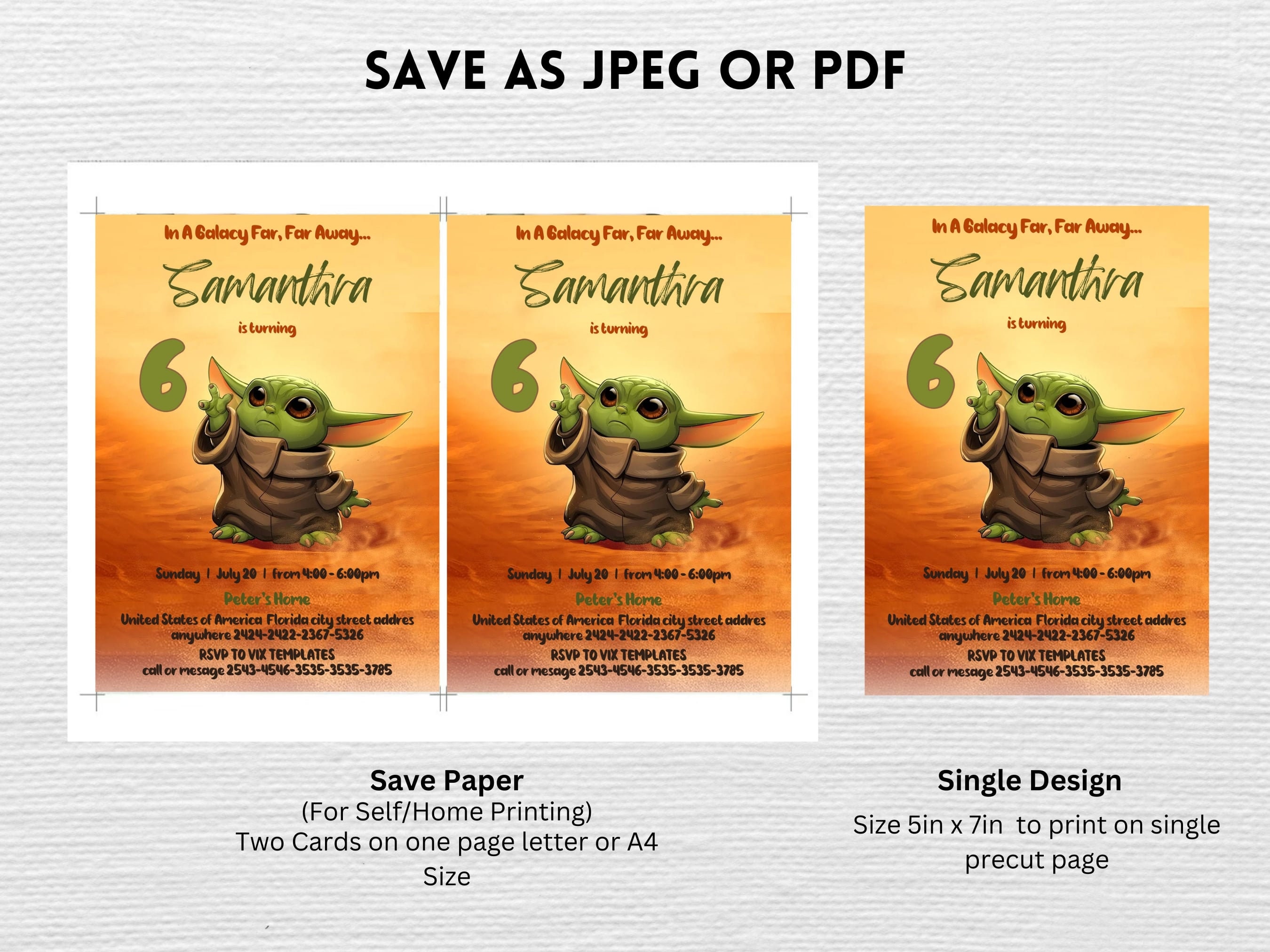 Editable Yoda Invitation Baby Yoda Birthday Party Invite Digital Yoda ...