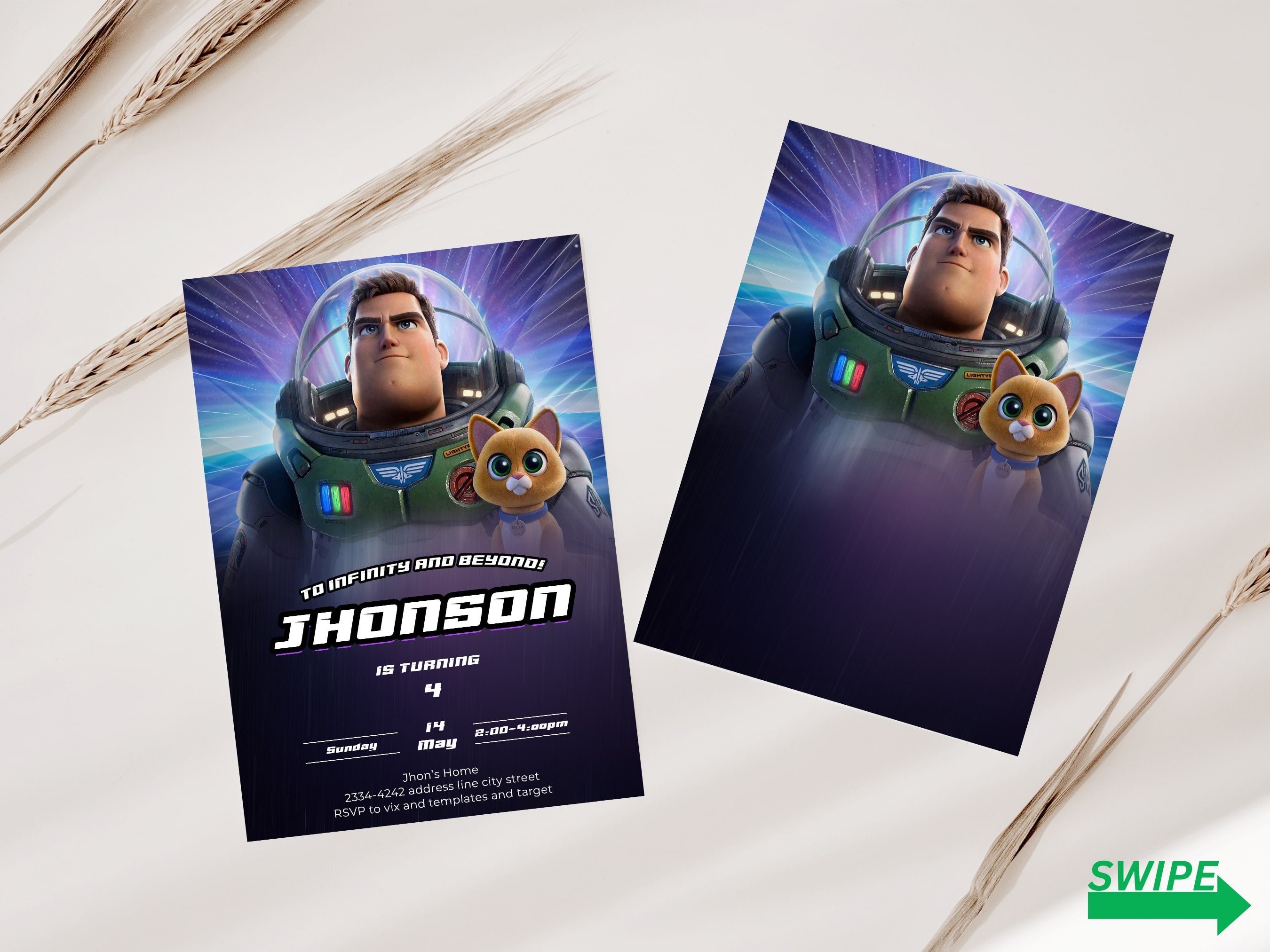 Editable Buzz Lightyear Birthday Invitation, Printable Birthday ...