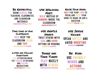 Hashtag Signs/posters for Bulletin Boards or Classroom: Printable - Etsy