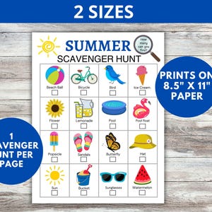 Summer Scavenger Hunt for Kids: Picture Card Game (PDF) - Etsy