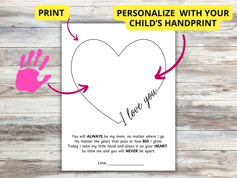 Mother's Day Handprint Craft, Handprint Art Craft for Mom, Mother's Day ...