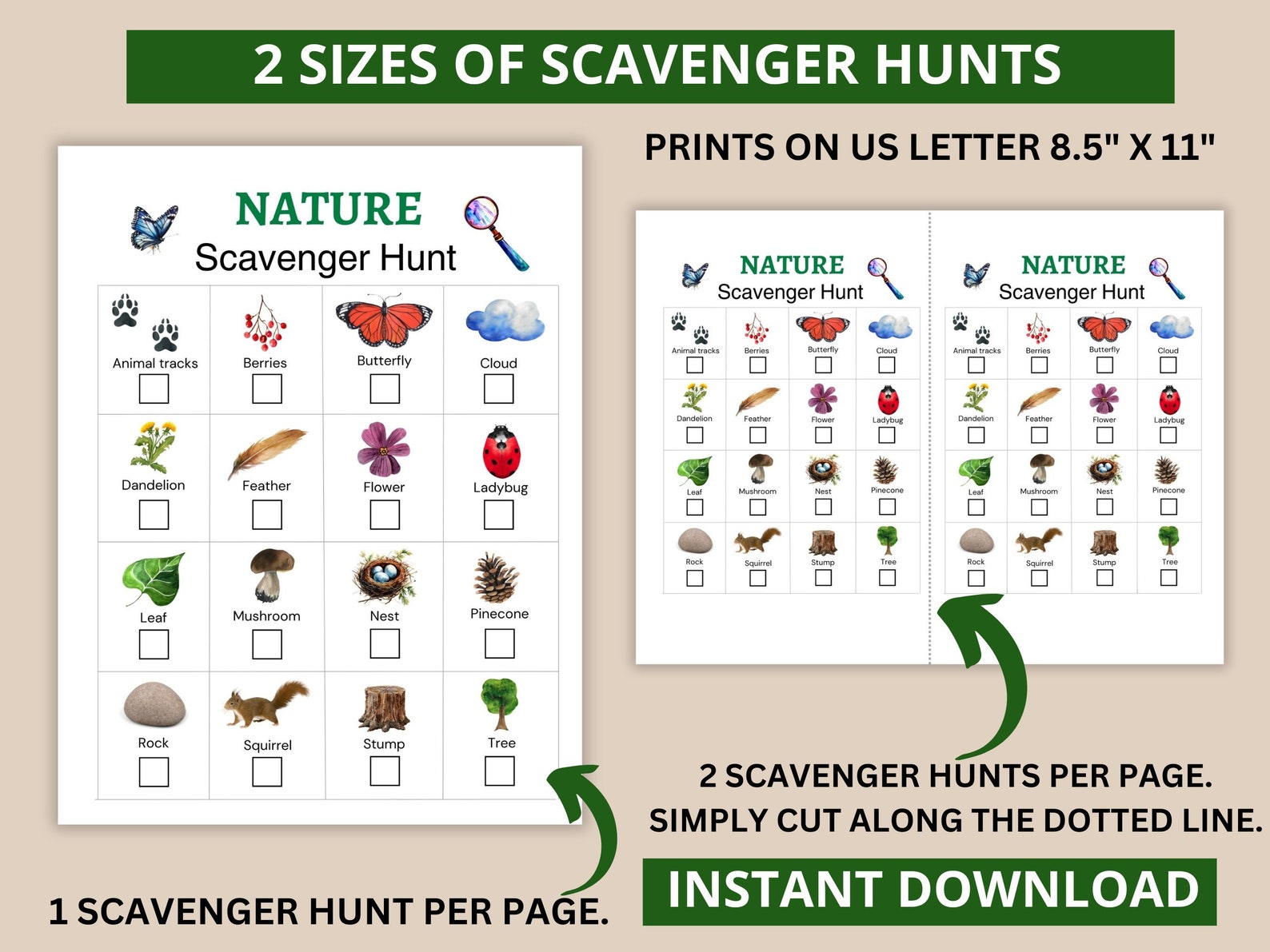 Nature Scavenger Hunt, Printable Outdoor Treasure Hunt, Summer ...
