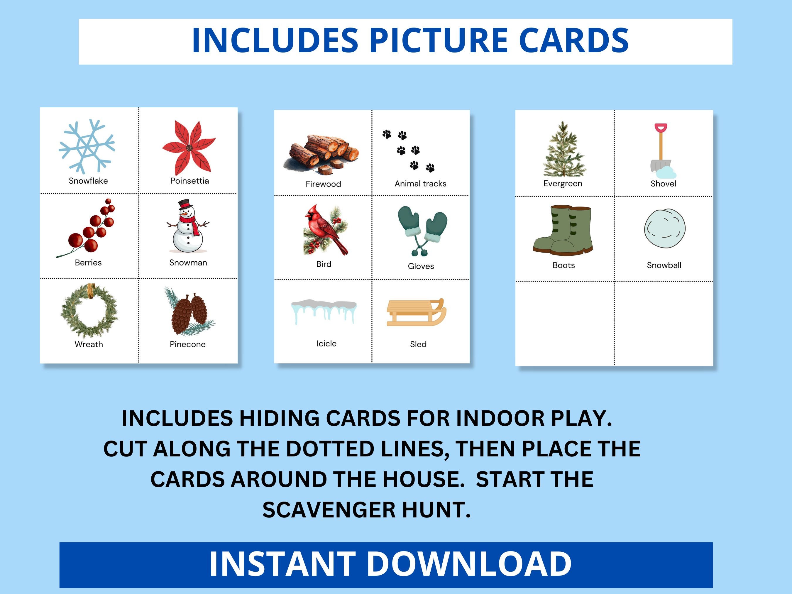 Winter Scavenger Hunt Printable Winter Nature Scavenger Hunt Winter ...