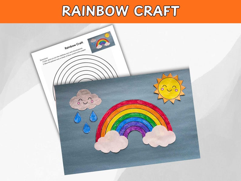 Rainbow Craft for Kids, Weather Craft, Rainbow Craft Printable, Rainbow ...