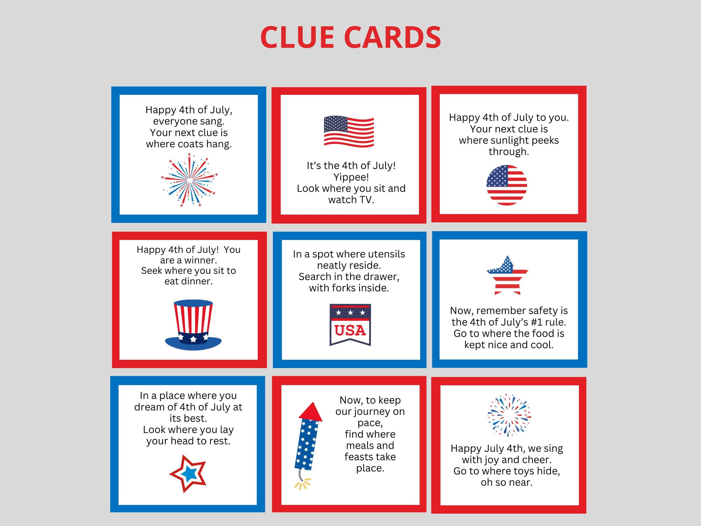 4th of July Scavenger Hunt for Kids Fourth of July Treasure Hunt ...