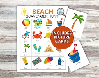 Beach Scavenger Hunt, Family Beach Game, Beach Activity for Kids ...