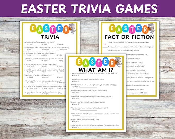Easter Trivia | Printable Easter Game | Easter Activity for Kids and ...