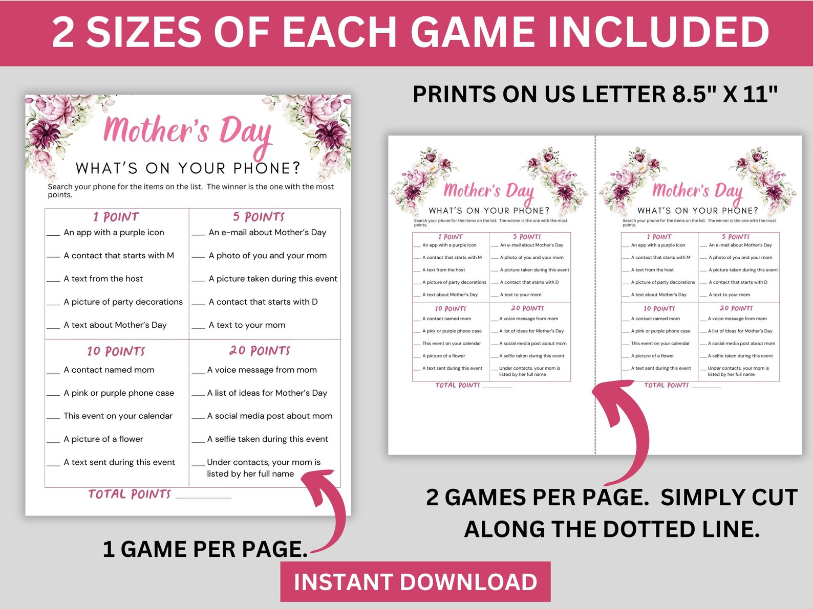 Mother's Day Games Printable Mother's Day Party Games, Mother's Day ...