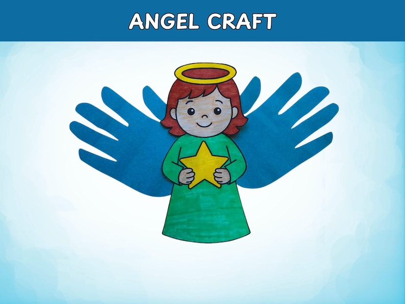 Handprint Angel Craft for Kids, Sunday School, Classroom Activity - Etsy