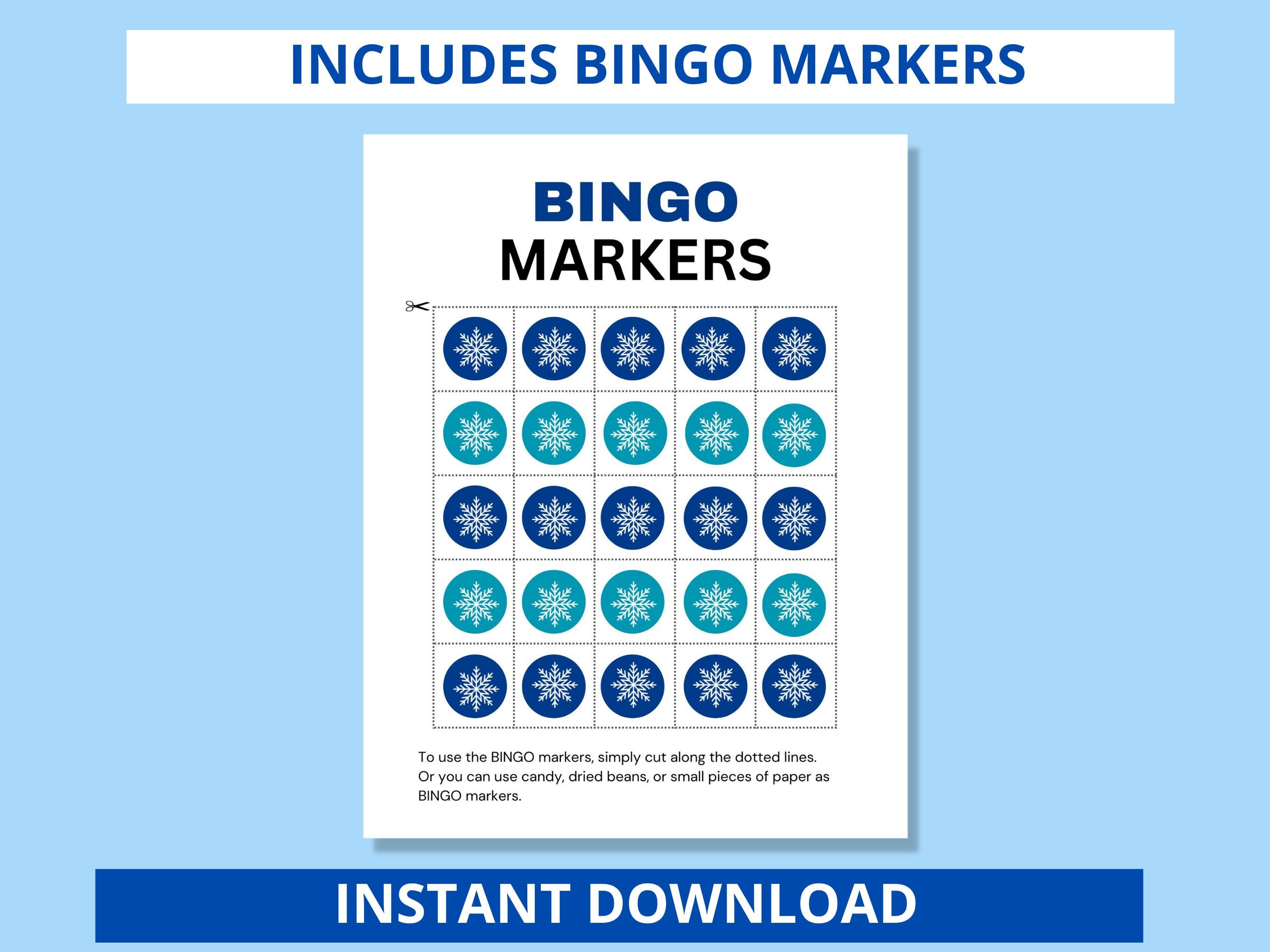 Winter Bingo Game, Printable 30 Unique Bingo Cards, Winter Party Game ...