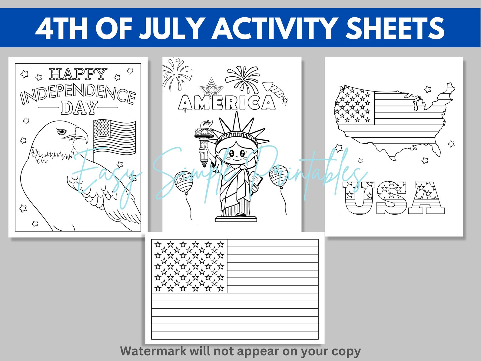 Fourth of July Activity Sheets 4th of July Activity Pages July 4th ...