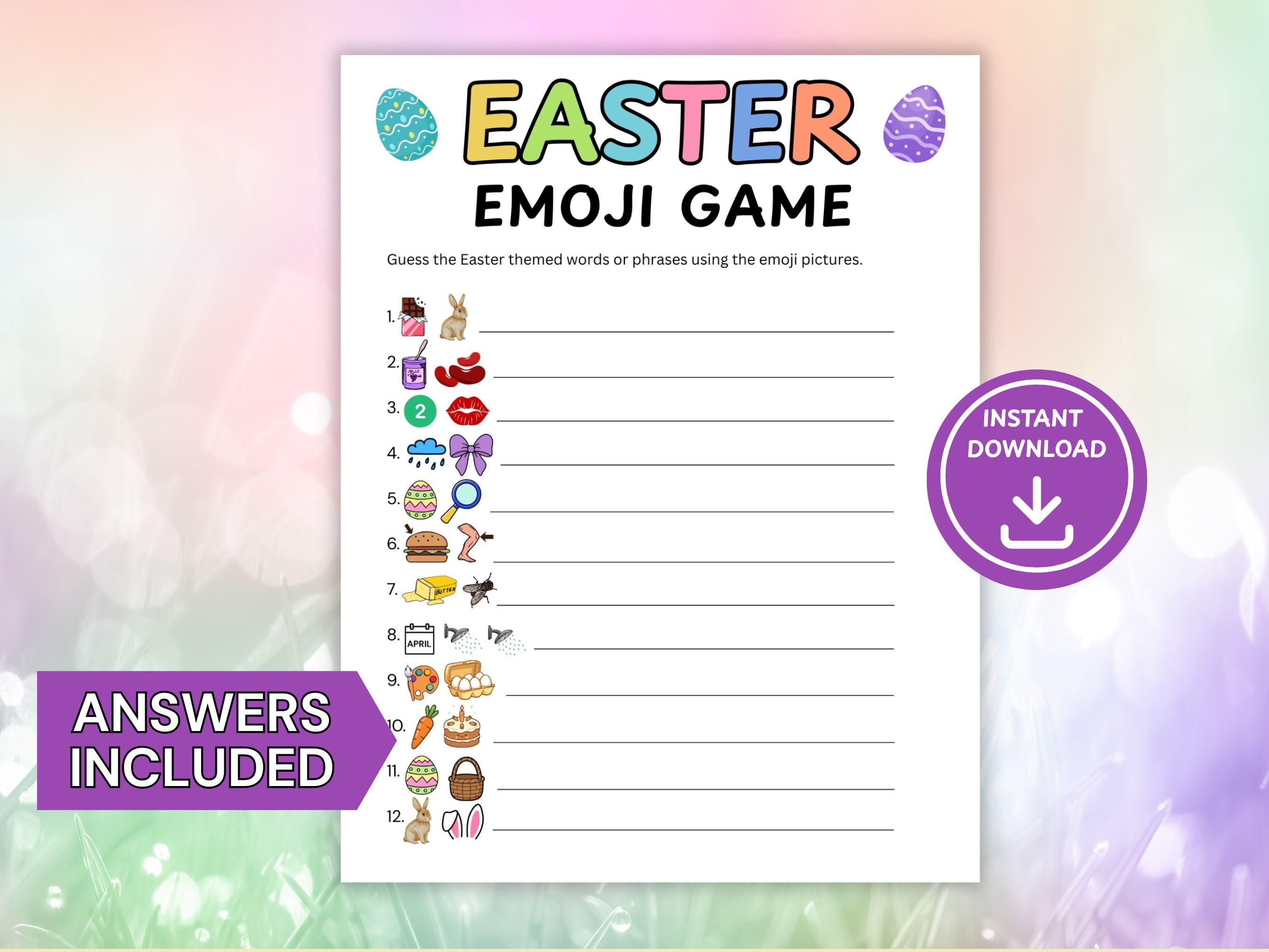 Easter Emoji Game | Guess Easter Phrases Printable Activity - Etsy