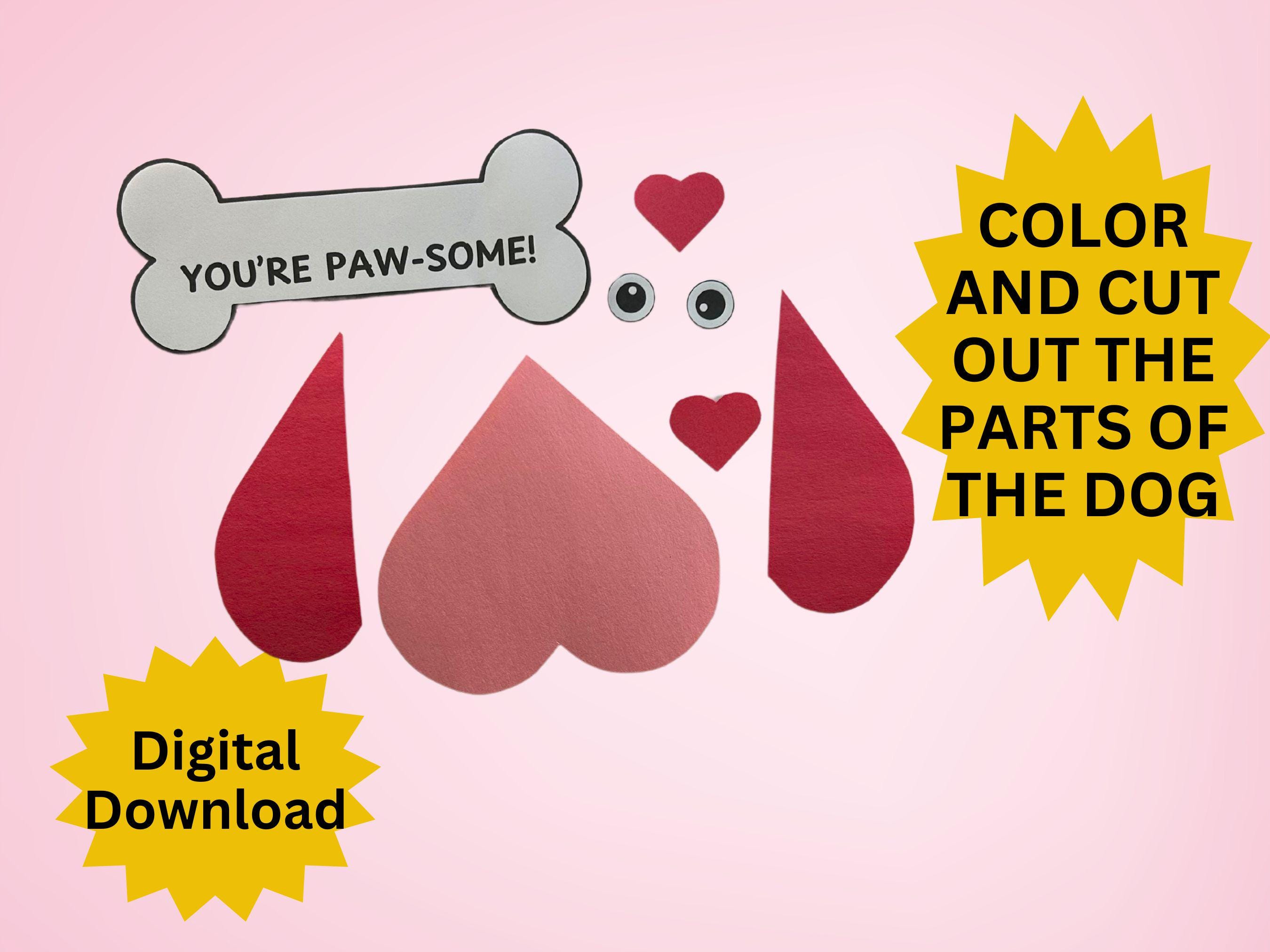 Heart Dog Craft, Valentine's Day Craft, Valentines for Kids, Kids Craft ...