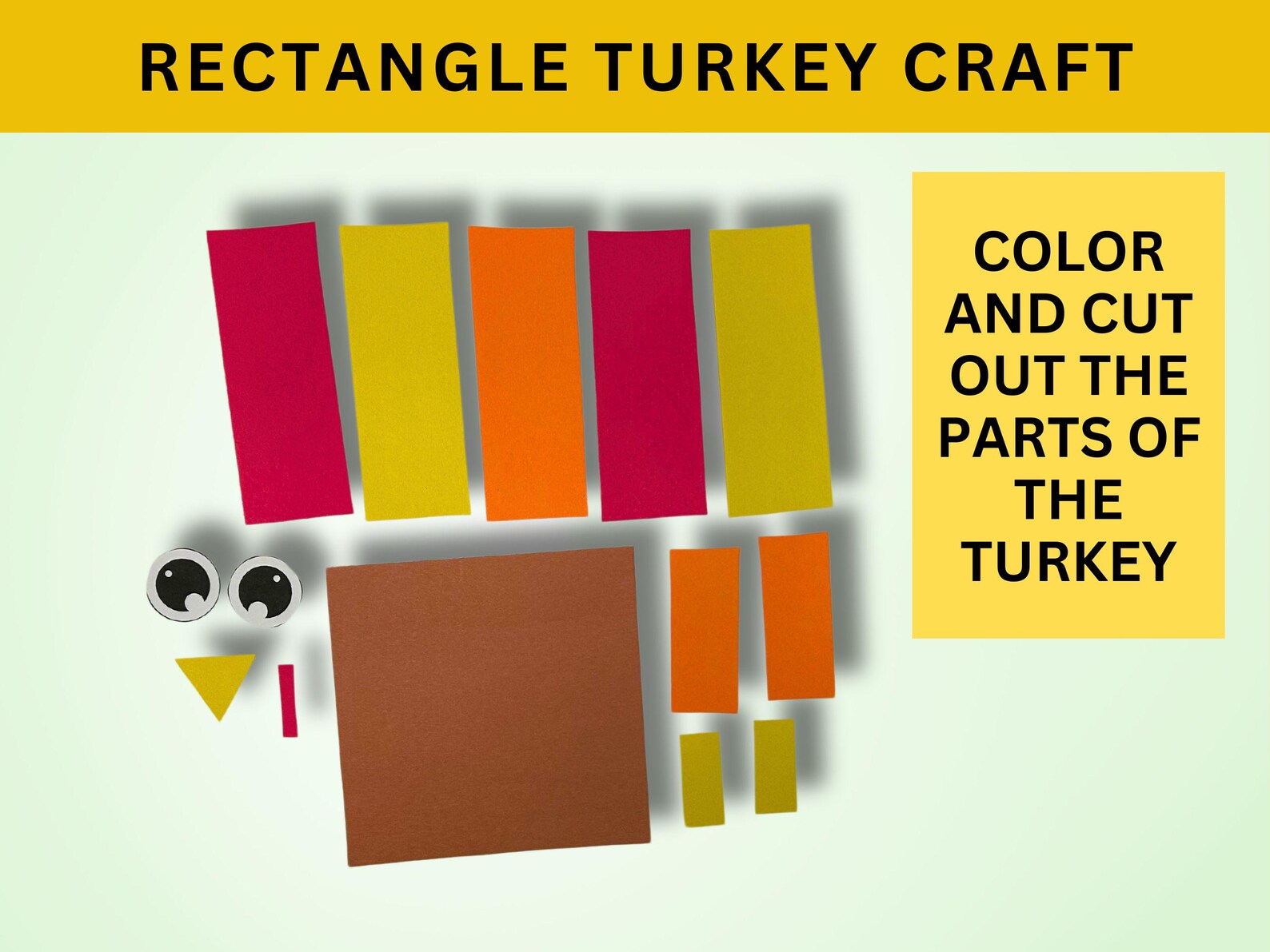 Shape Turkey Craft: Printable Thanksgiving Activity (PDF) - Etsy