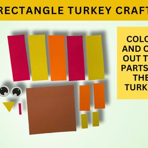 Shape Turkey Craft: Printable Thanksgiving Activity (PDF) - Etsy