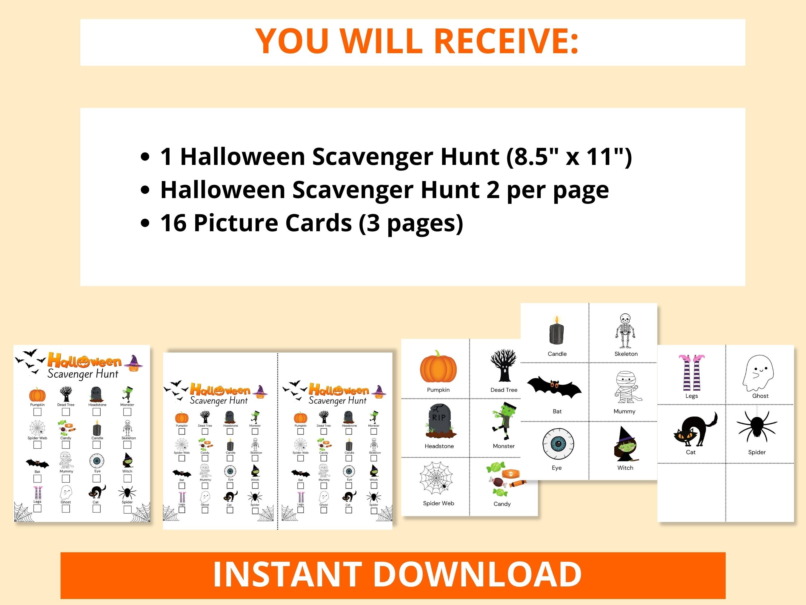 Halloween Scavenger Hunt Printable Halloween Game Halloween Activity ...