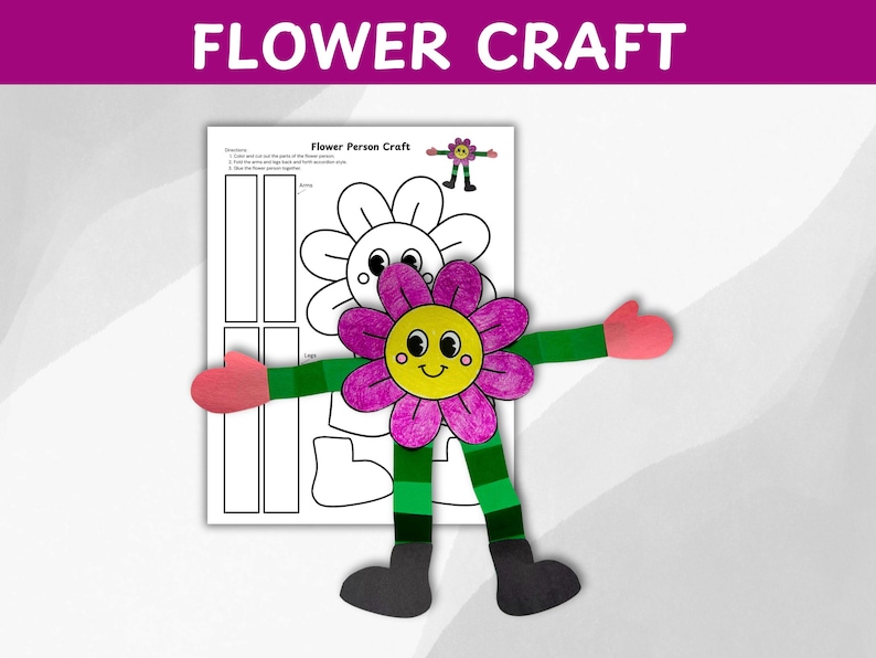 Flower Person Craft, Flower Craft for Kids, Spring Craft for Kids, Kids ...