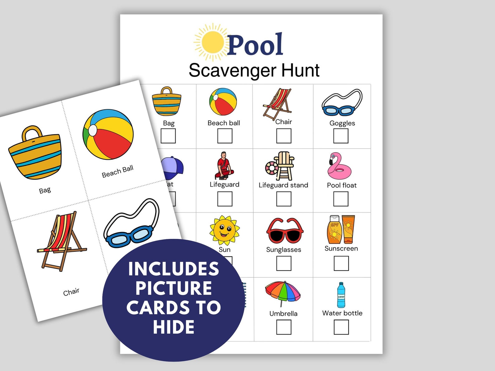 Pool Scavenger Hunt, Summer Scavenger Hunt, Printable Pool Party ...