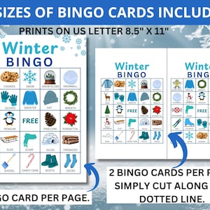 Winter Bingo, Printable Winter Bingo Cards, Winter Party Game, Winter ...