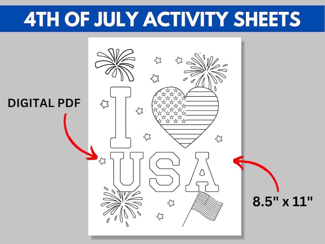 Fourth of July Activity Sheets 4th of July Activity Pages July 4th ...