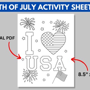Fourth of July Activity Sheets 4th of July Activity Pages July 4th ...