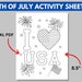 Fourth of July Activity Sheets 4th of July Activity Pages July 4th ...