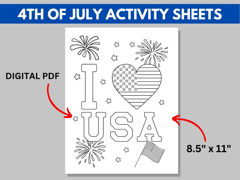 Fourth of July Activity Sheets 4th of July Activity Pages July 4th ...
