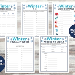 Winter Games Bundle, Printable Winter Party Games, Winter Activities ...