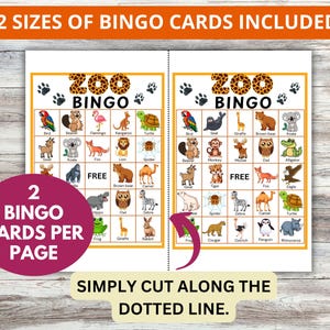 Zoo Bingo Game, Animal Bingo, Zoo Game, Zoo Animal Game, Animal Themed ...