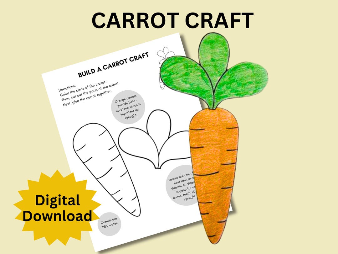 Carrot Craft for Kids, Vegetable Craft, Nutrition Craft, Classroom ...