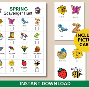 Spring Scavenger Hunt Printable Spring Nature Hunt for Kids Spring ...
