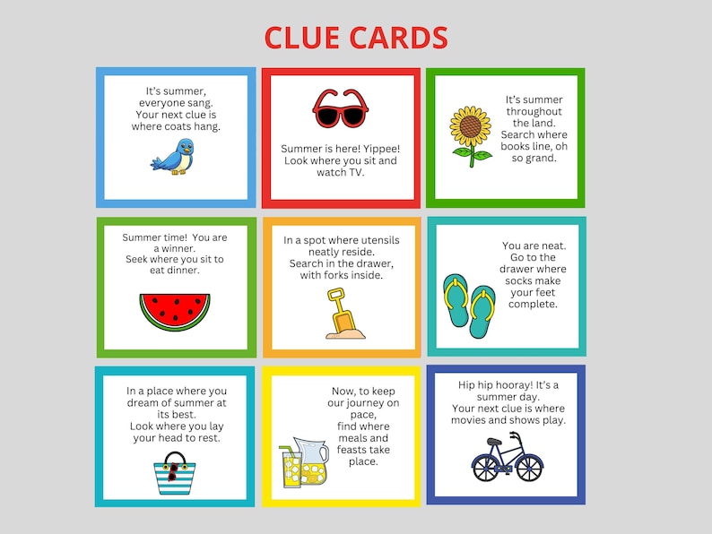 Summer Scavenger Hunt for Kids Printable Summer Treasure Hunt Indoor ...