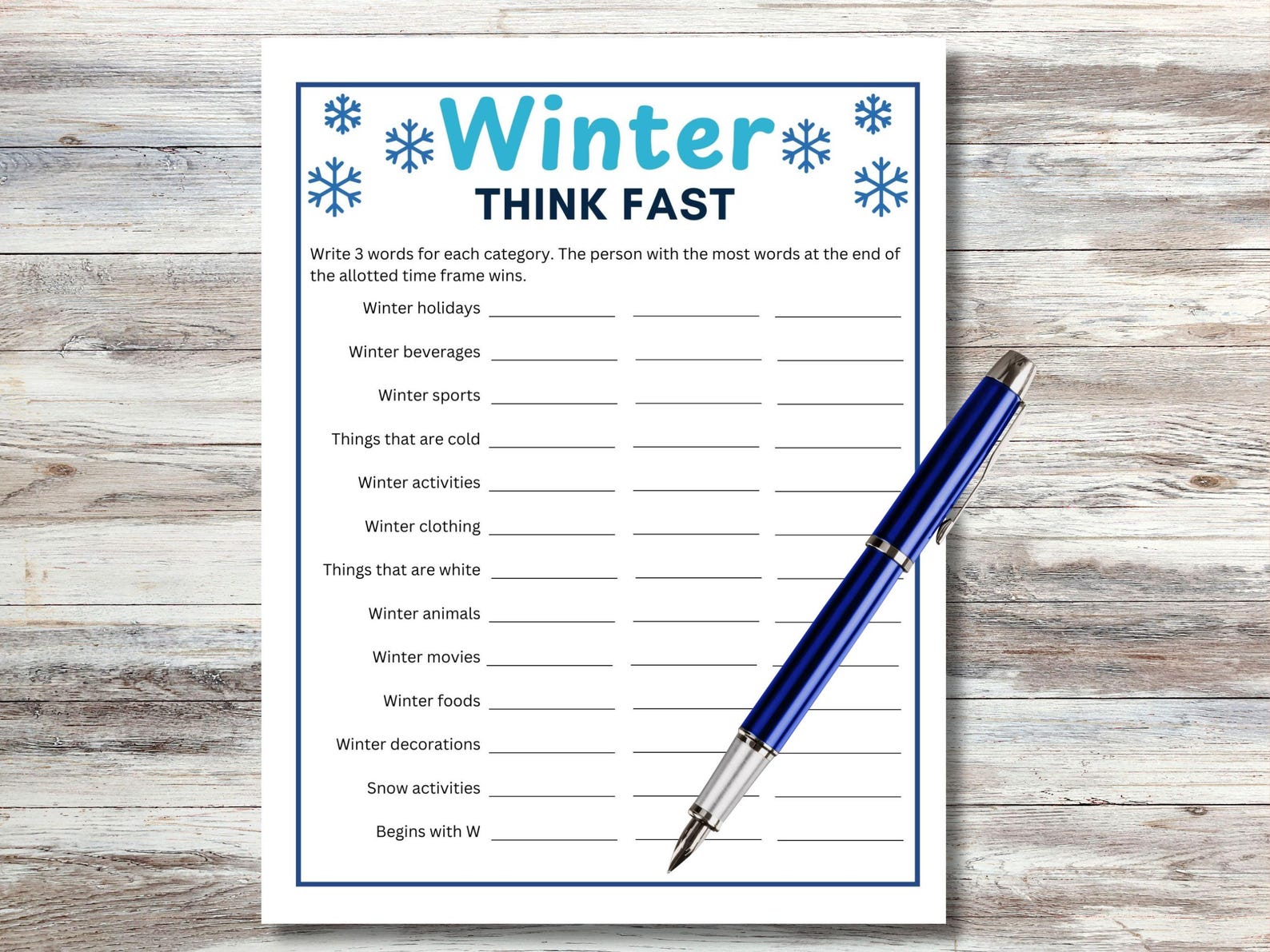 Winter Games Bundle, Printable Winter Party Games, Winter Activities ...