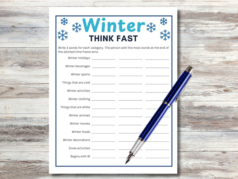 Winter Games Bundle, Printable Winter Party Games, Winter Activities ...