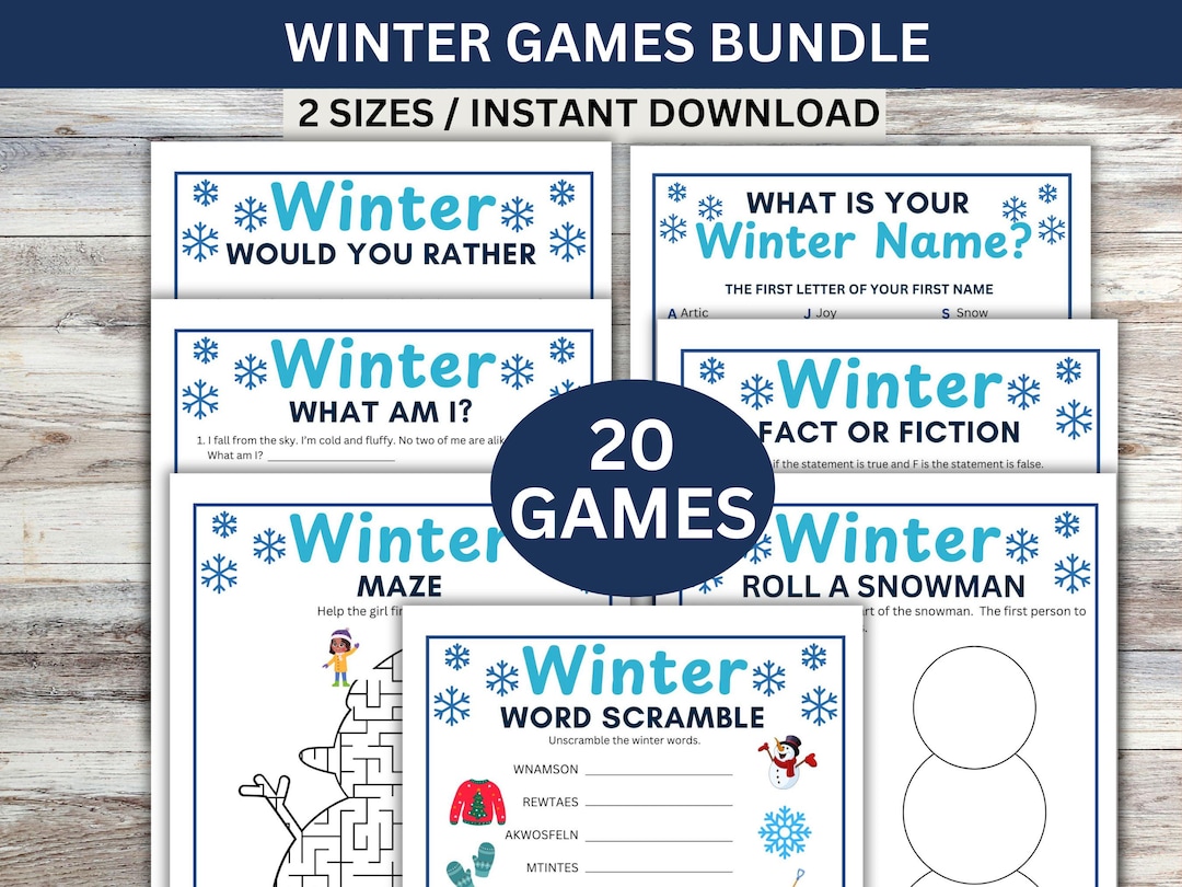 Winter Games Bundle, Printable Winter Party Games, Winter Activities ...