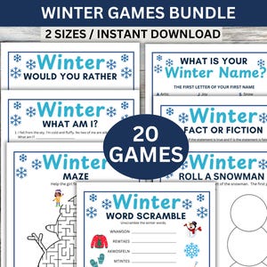 Winter Games Bundle, Printable Winter Party Games, Winter Activities ...