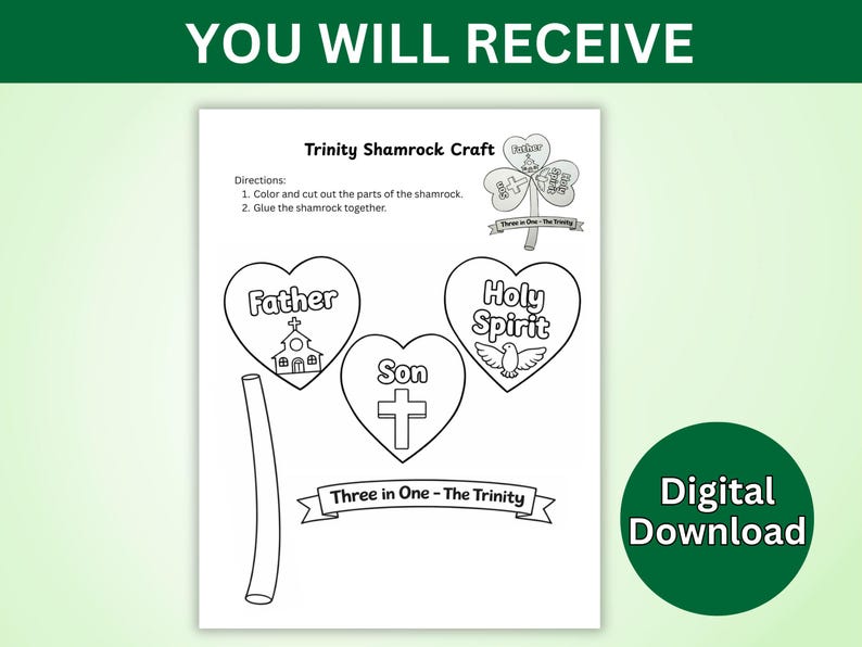 Trinity Shamrock Craft, St. Patrick's Day Bible Craft for Kids ...