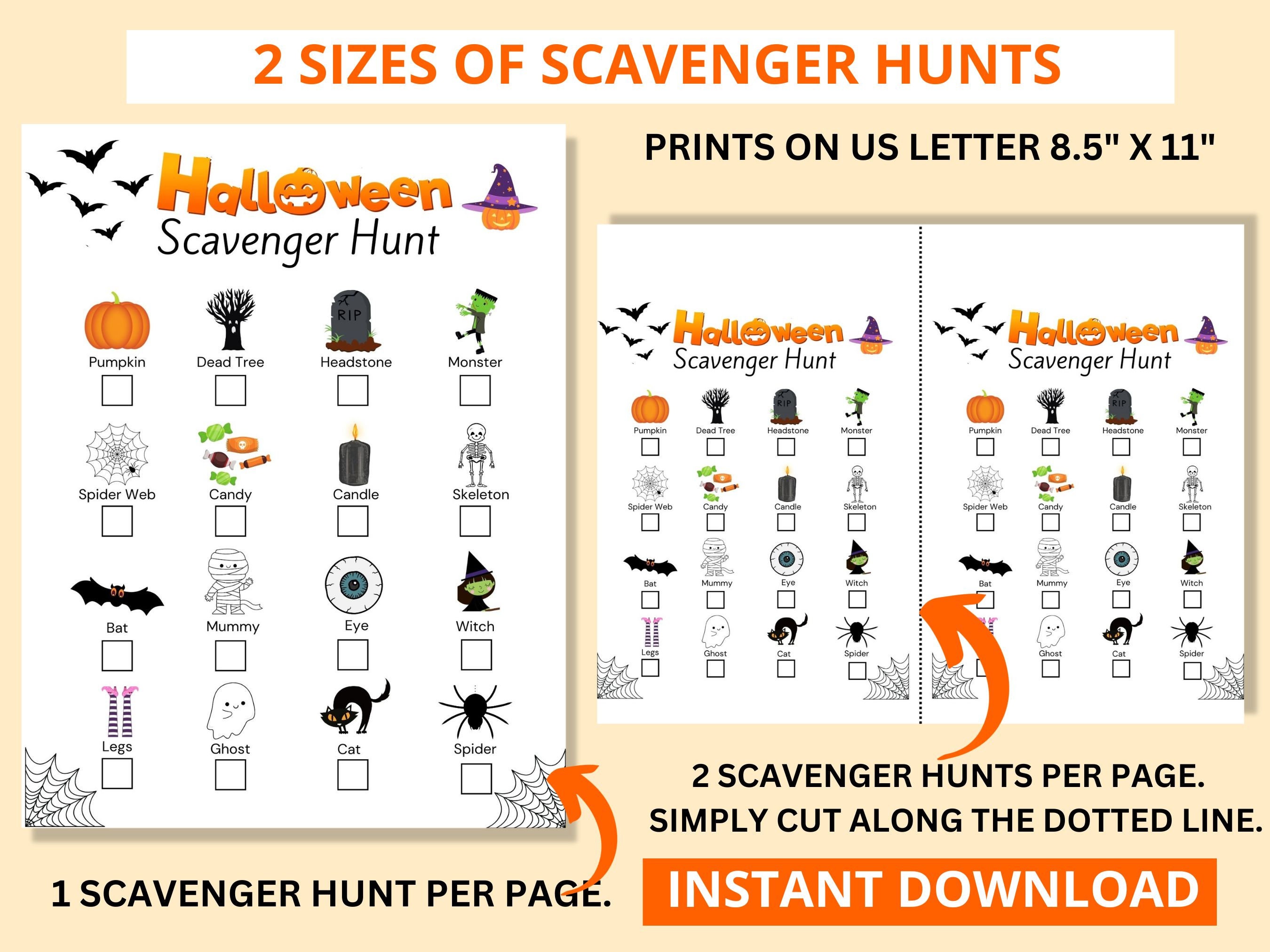 Halloween Scavenger Hunt Printable Halloween Game Halloween Activity ...