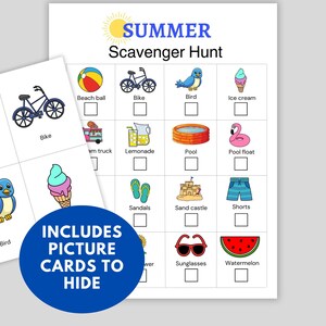 Summer Scavenger Hunt, Printable Summertime Scavenger Hunt, Summer Game ...
