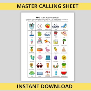 Summer Bingo Game: 30 Unique Cards, Classroom or Party (digital ...